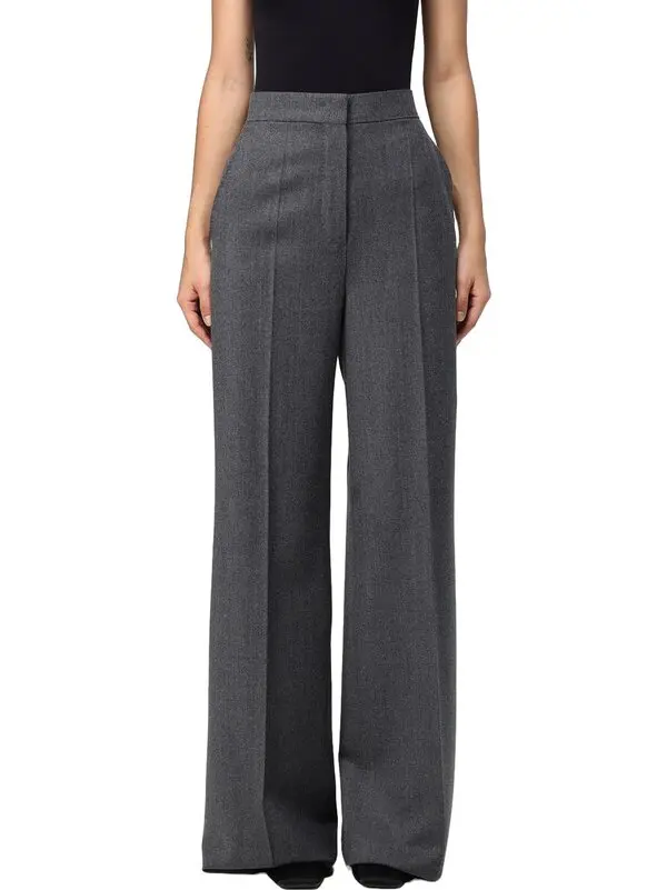 Max Mara High-waisted Flared Crêpe Trousers - Grey