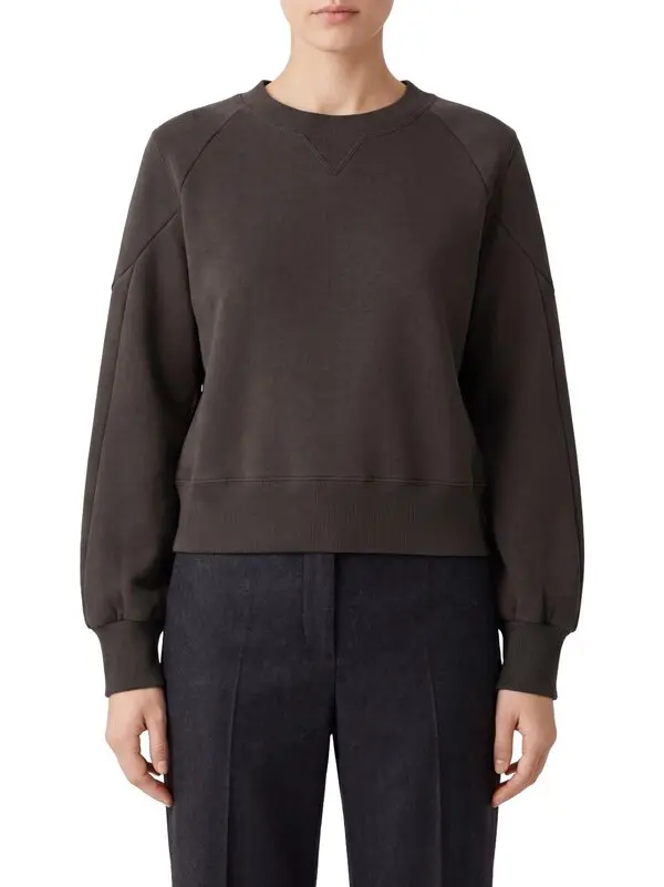 Sacai Crewneck Cotton-blend Sweatshirt - Brown