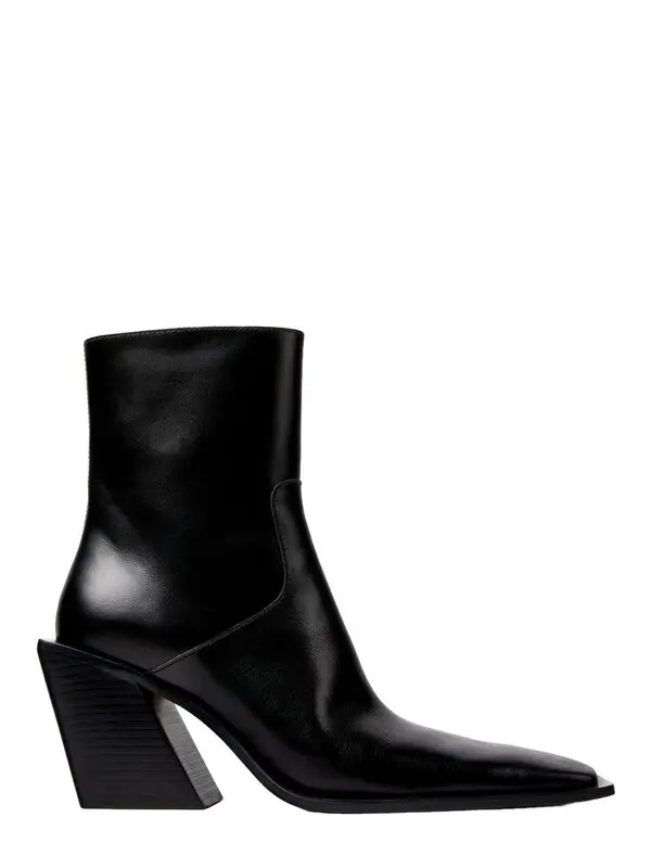 Camper Escandalo Leather Western Boots With Flared Heel - Black
