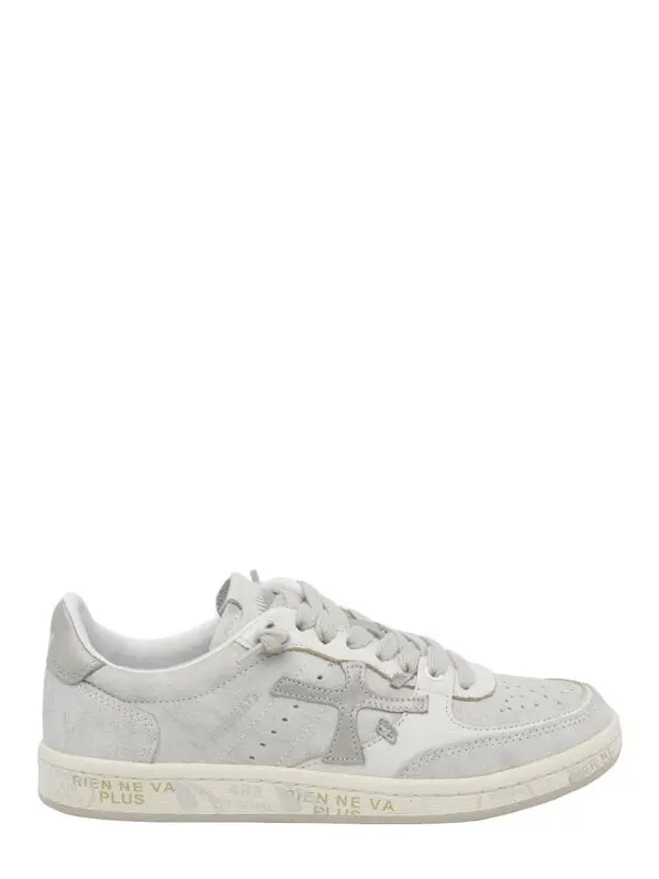 Premiata Bskt Clad Low-top Calf Leather Sneakers - White 2