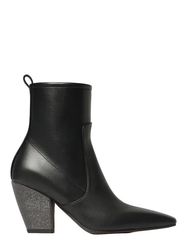 Brunello Cucinelli Leather Ankle Boots - Black