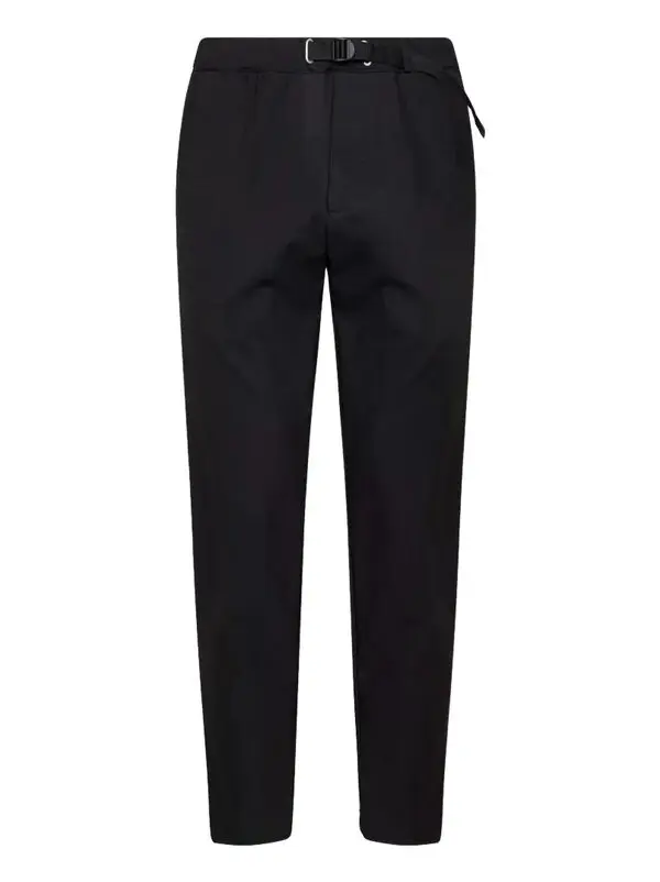 WHITE SAND Belted Tapered Trousers - Black