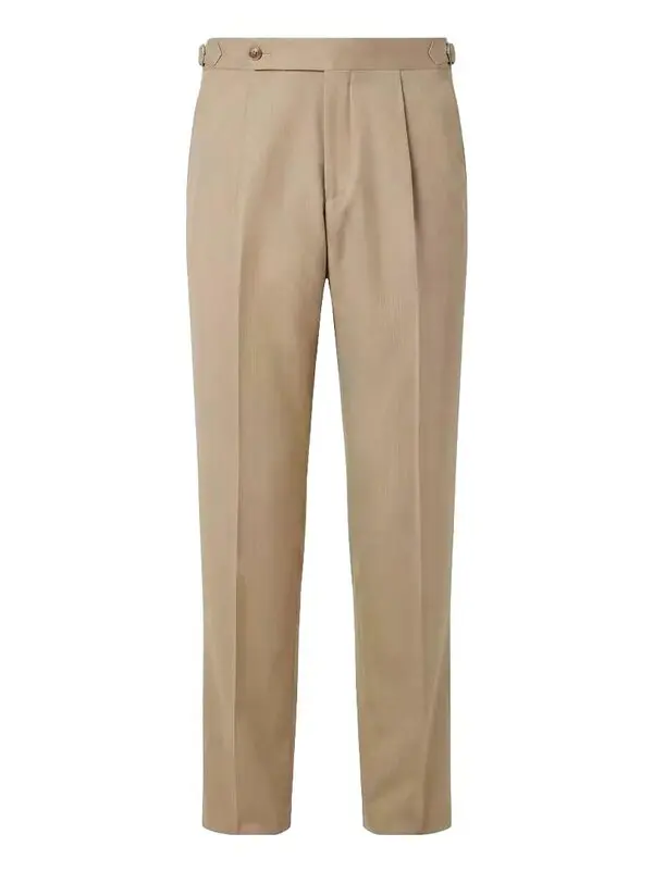 BOSS Tapered-fit Virgin Wool Serge Trousers - Neutrals