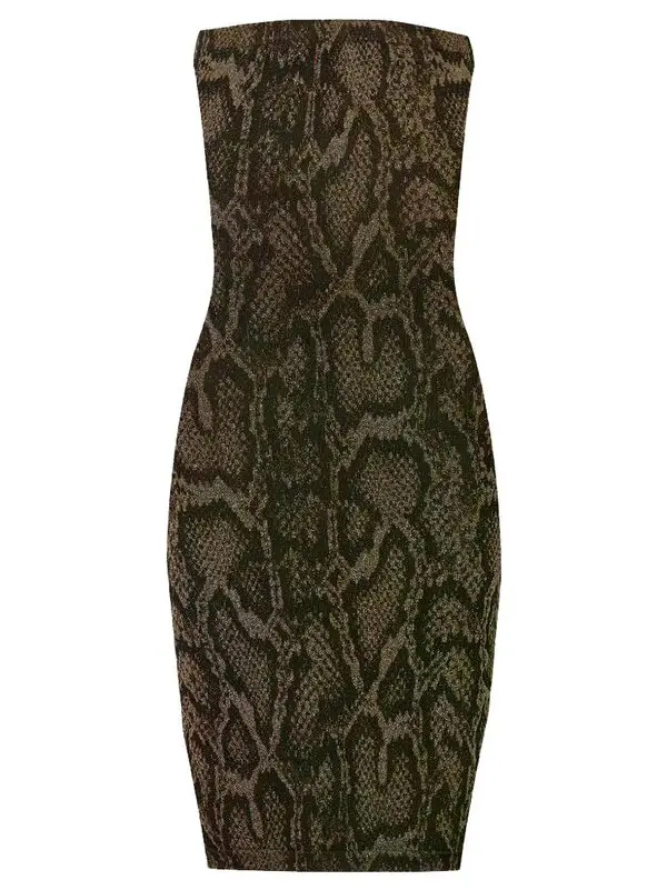 Wolford Python Print Shimmering Midi Dress - Brown