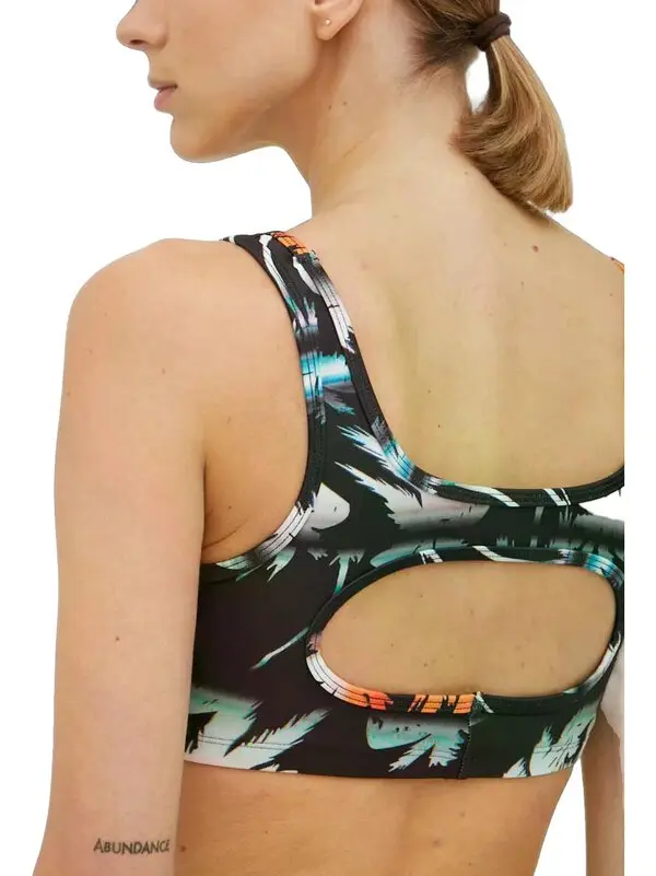 P.E Nation Oasis Palm-print Cutout-back Sports Bra - Black