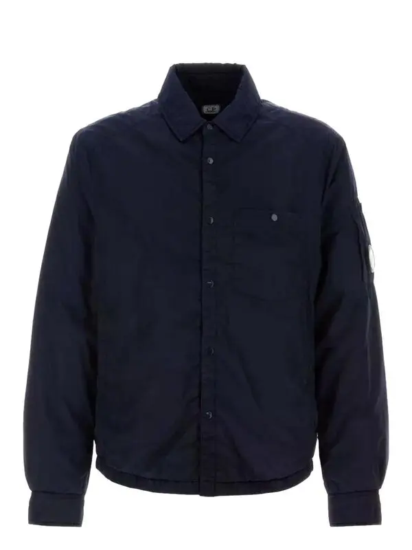 C.P. COMPANY Chrome-r Lens Padded Button Overshirt - Blue