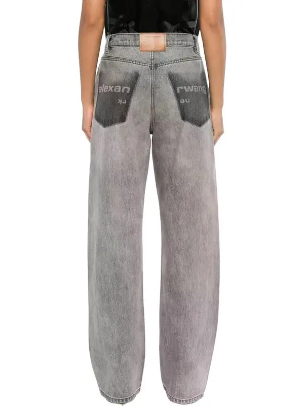 Alexander Wang Faded Wide-leg Jeans - Grey