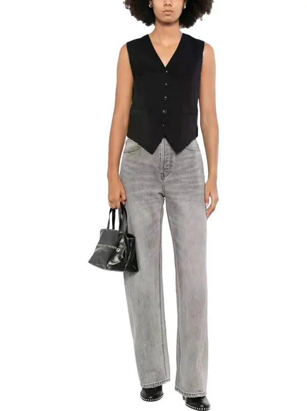 Alexander Wang Faded Wide-leg Jeans - Grey