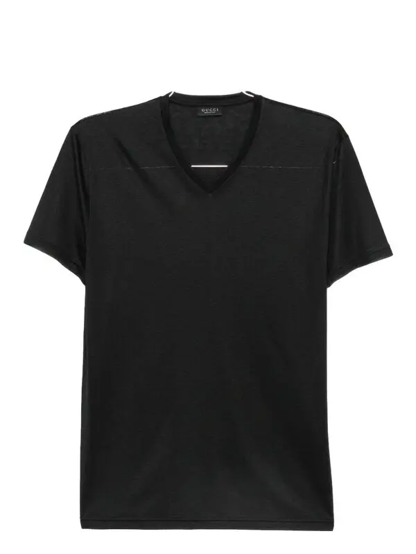 Gucci Silk V-necked T-shirt - Black