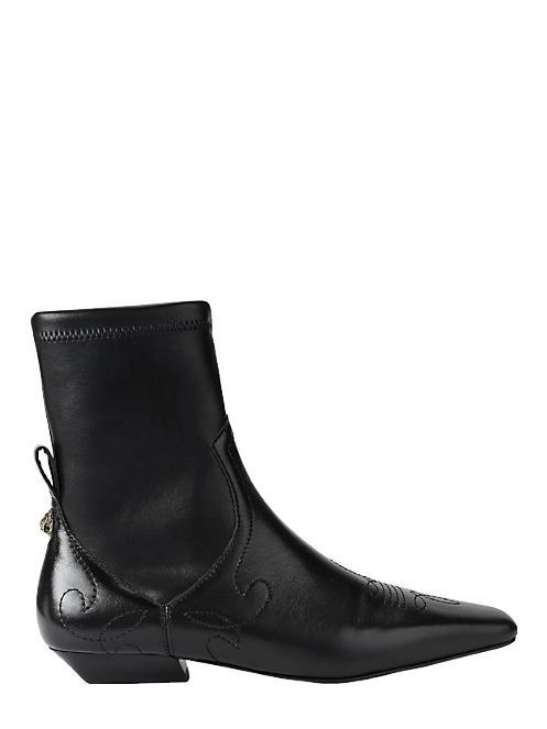 Kurt Geiger Arizona Flat Leather Boots - Black