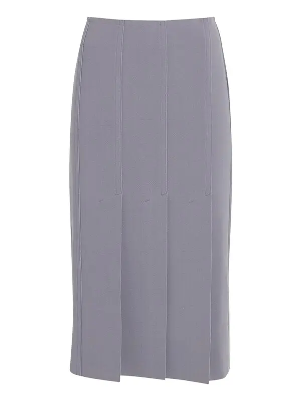 BIRROT Lay 2 Pleated Midi Skirt - Grey