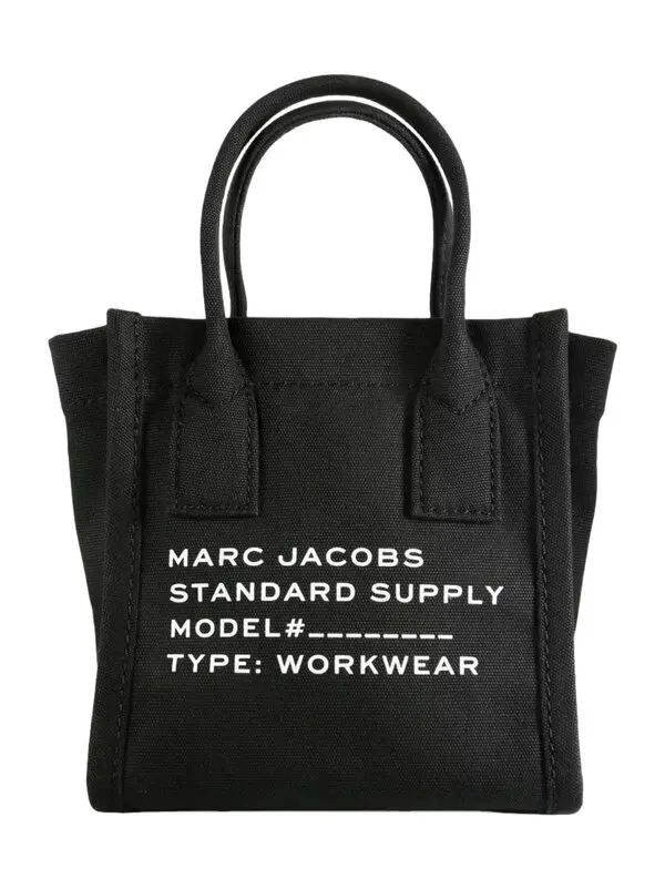 Marc Jacobs Logo Print Canvas Tote Bag - Black