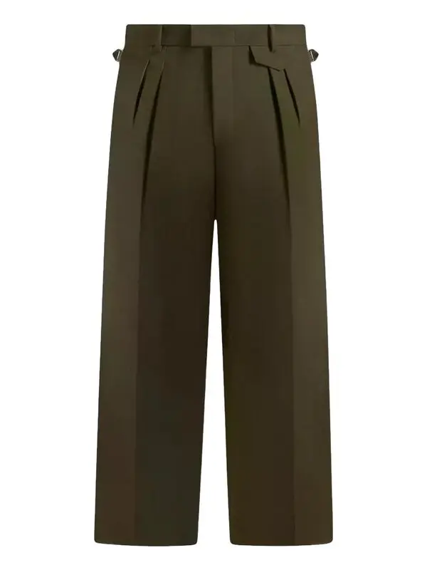Manière De Voir Pierre Olive Twin Pleat Tailored Trousers - Green
