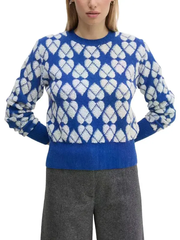 BENETTON Argyle Pattern Knit Sweater - Blue