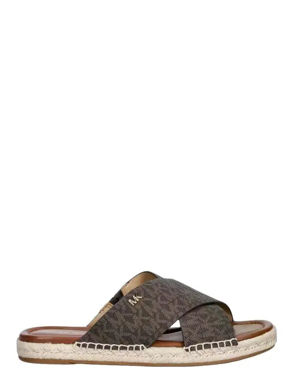 Michael Kors Logo Print Crossover Espadrilles - Brown