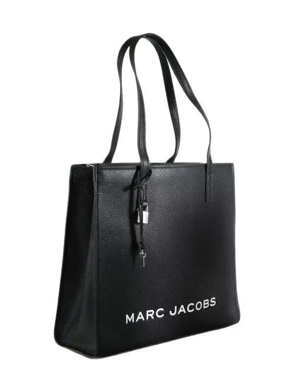 Marc Jacobs Logo Print Leather Tote Bag - Black