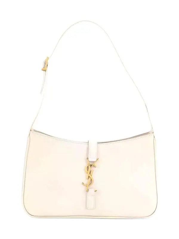 Saint Laurent Le 5 A 7 Leather Small Hobo Bag - Neutrals
