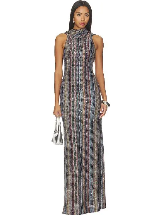 Missoni Sleeveless Sequin Knit Maxi Dress - Multi