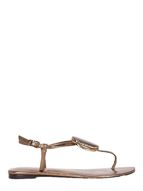 Tory Burch Metallic Thong Sandal - Metallic Copper