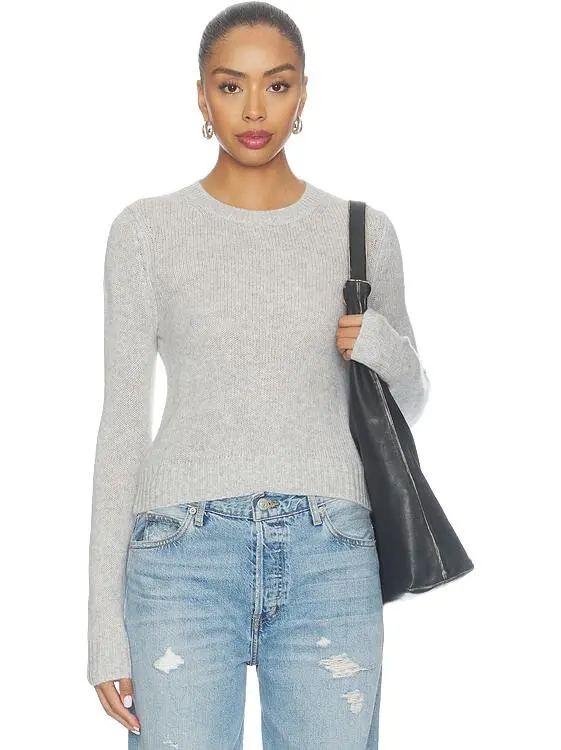 Enza Costa Cashmere Shrunken Crew - Grey