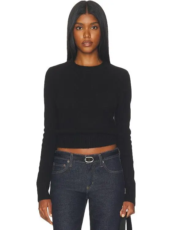 Enza Costa Cashmere Shrunken Crew - Black