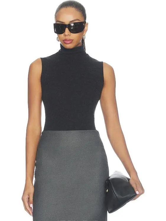 Enza Costa Cashmere Jersey Shell Top - Black