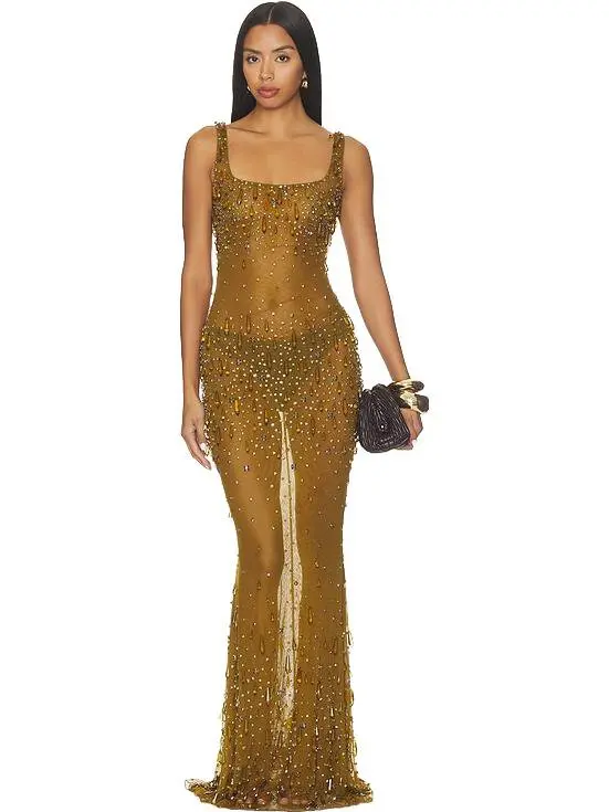 Retrofete Zanie Crystal Dress - Brown