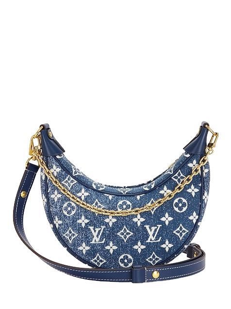 FWRD RENEW Louis Vuitton Monogram Denim Loop Shoulder Bag - Blue