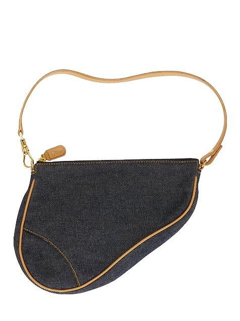 FWRD RENEW Dior Denim Pochette Saddle Bag - Blue