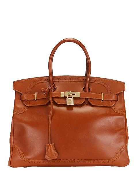 FWRD RENEW Hermes Tadelakt Ghillies Birkin 35 Handbag - Brown