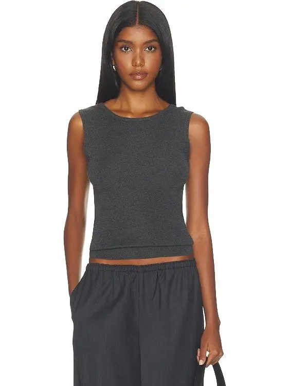 VIR VITA Iris Scoop Back Tank - Grey