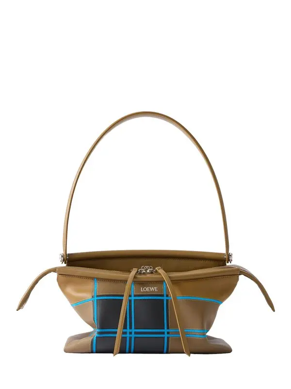 Loewe Checked Leather Shoulder Bag - Multi