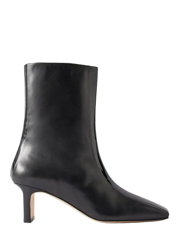AeydĒ Billie Stripe 55 Patent-trimmed Leather Ankle Boots - Black
