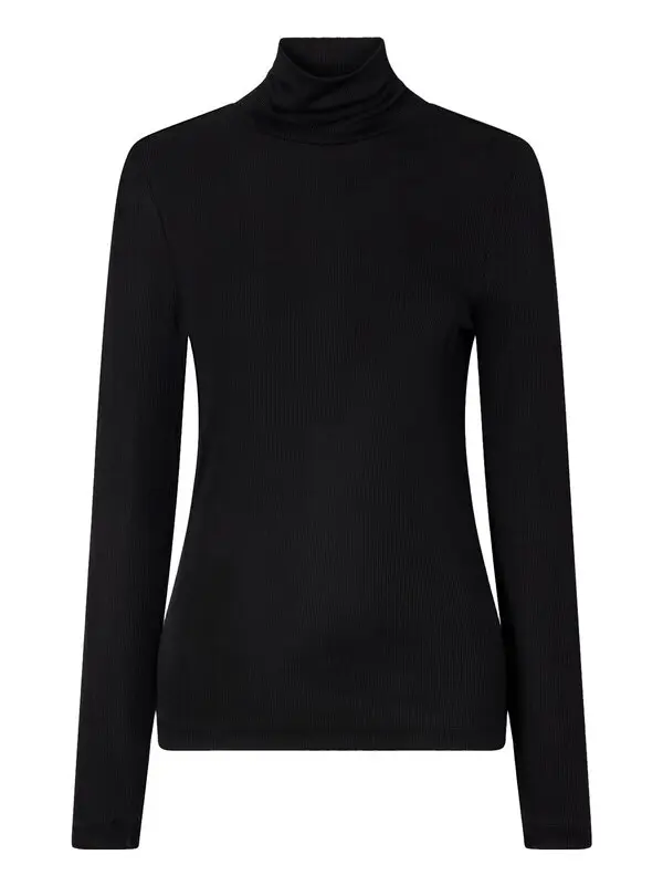 AGOLDE Delphi Ribbed Stretch Turtleneck T-shirt - Black