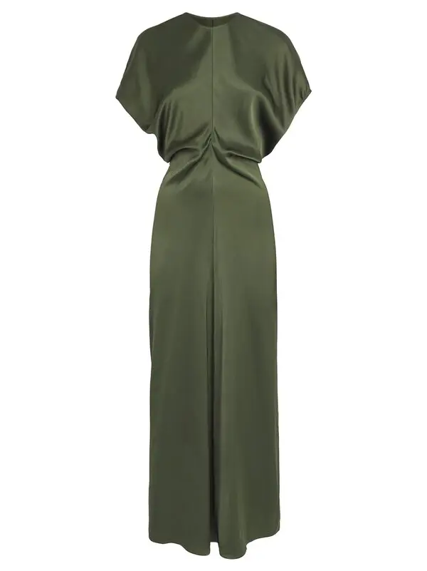 TOTEME Slubbed Slouch-waist Midi Dress - Green