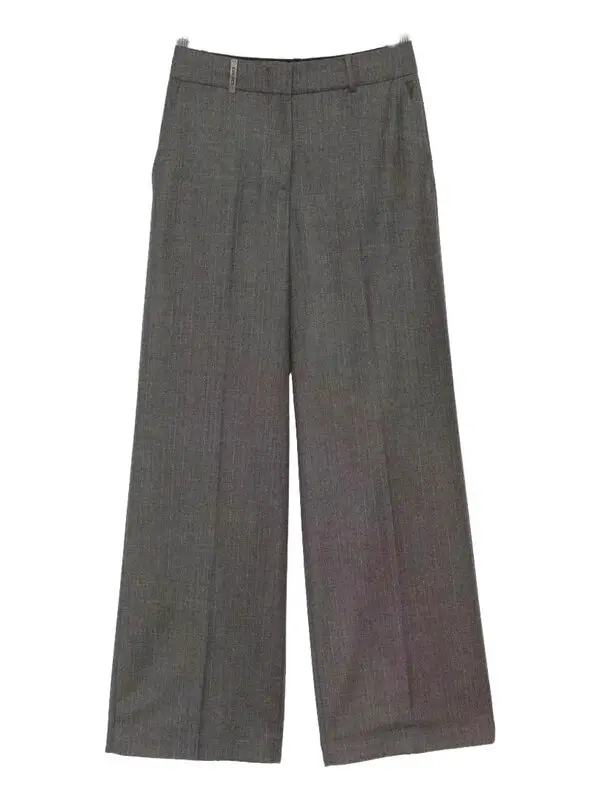 Peserico Pinstripe Wide-leg Tailored Trousers - Grey