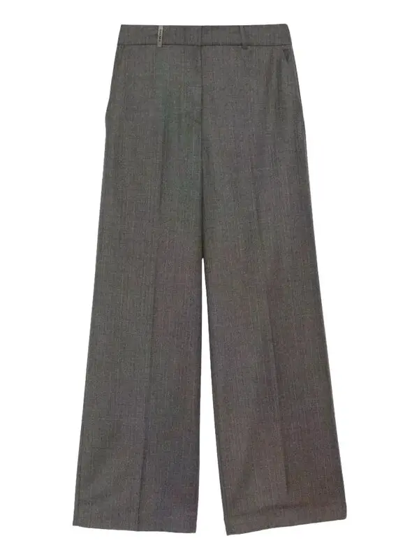 Peserico Pinstripe Wide-leg Tailored Trousers - Grey