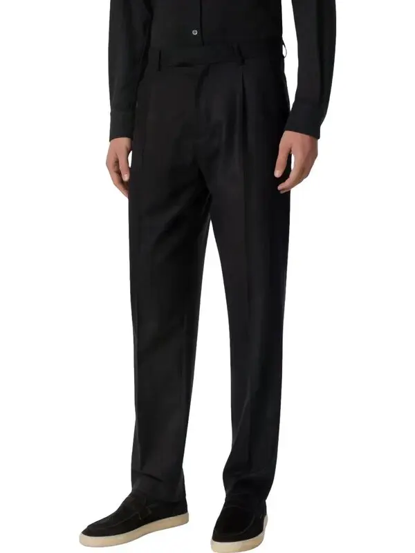 BRETT JOHNSON Pleated Detail Tailored Trousers - Black