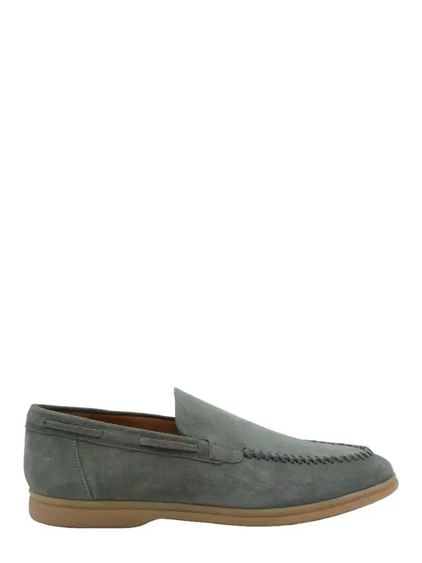 Eleventy Whipstitch Suede Loafers - Green