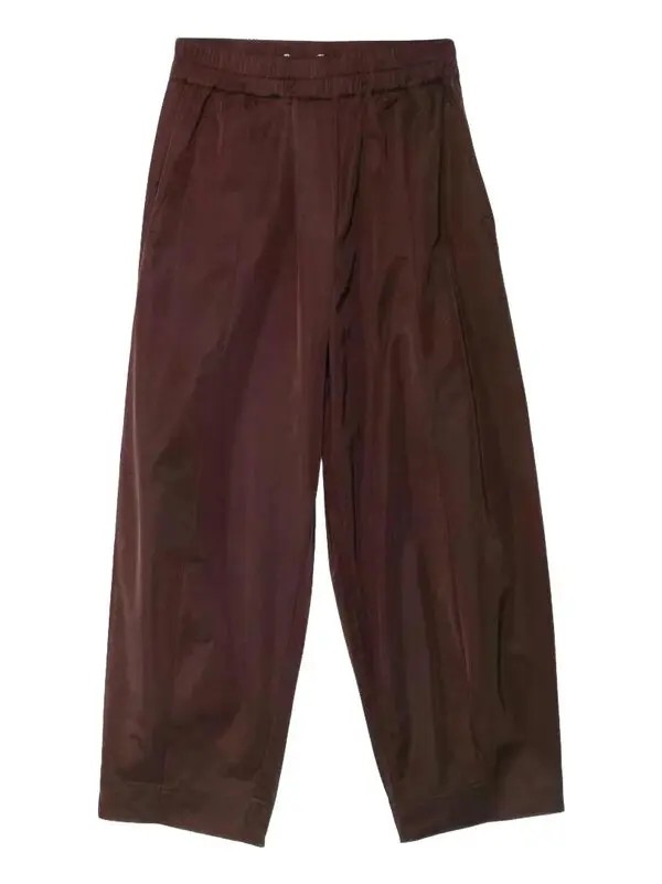 PSOPHIA Elasticated Waistband Cropped Trousers - Brown