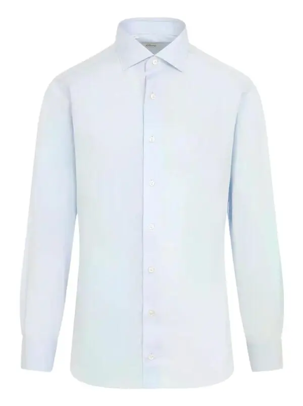 Brioni Long-sleeve Cotton Shirt - Blue