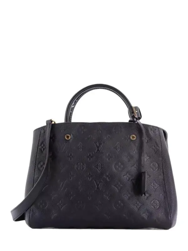 LOUIS VUITTON Monogram Empreinte Leather Satchel - Black