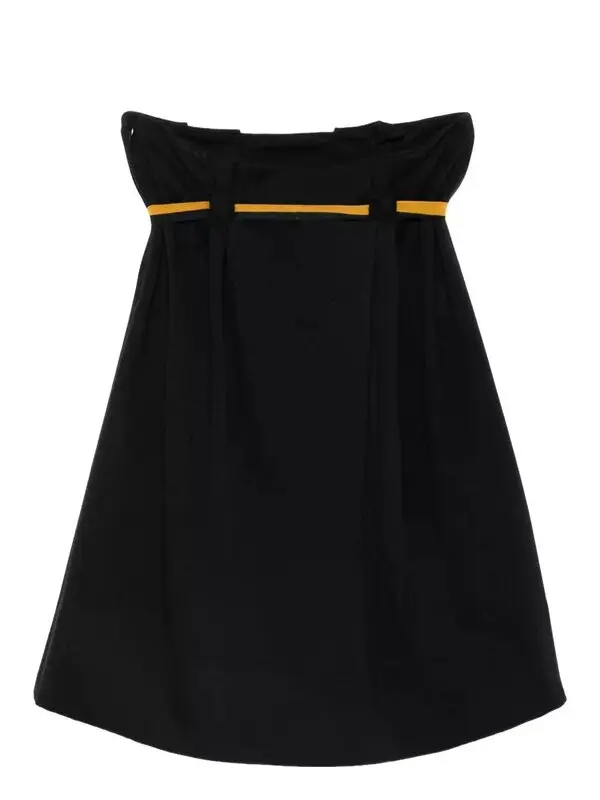 JIL SANDER Wool Belted Midi Skirt - Black