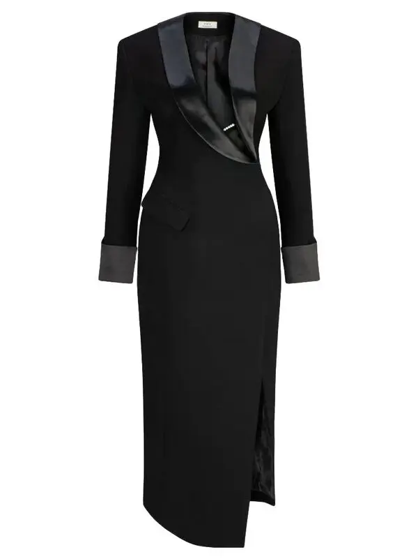 ATOIR Veda Satin-trim Cut-out Midi Dress - Black