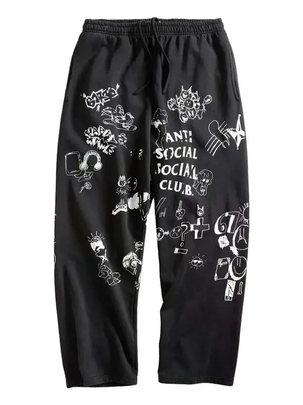 ANTI SOCIAL SOCIAL CLUB Illustrated-print Track Pants - Black