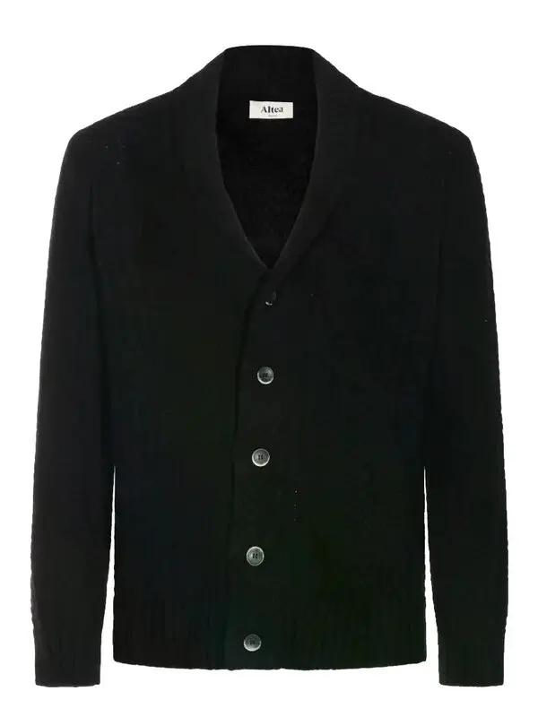 Altea Shawl-collar Chevron-knit Cardigan - Black