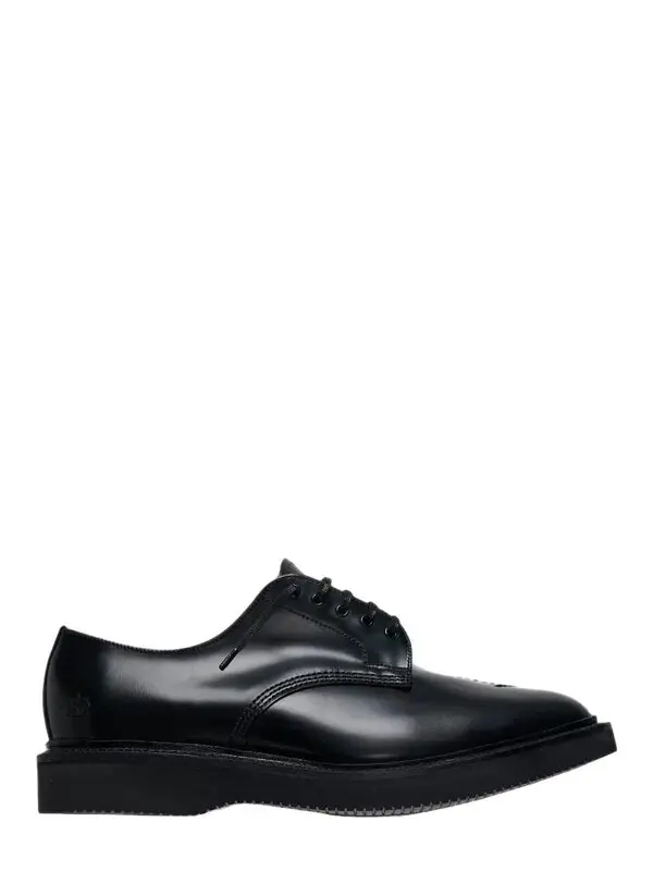 Comme Des Garçons Embroidered Leather Derby Shoes - Black