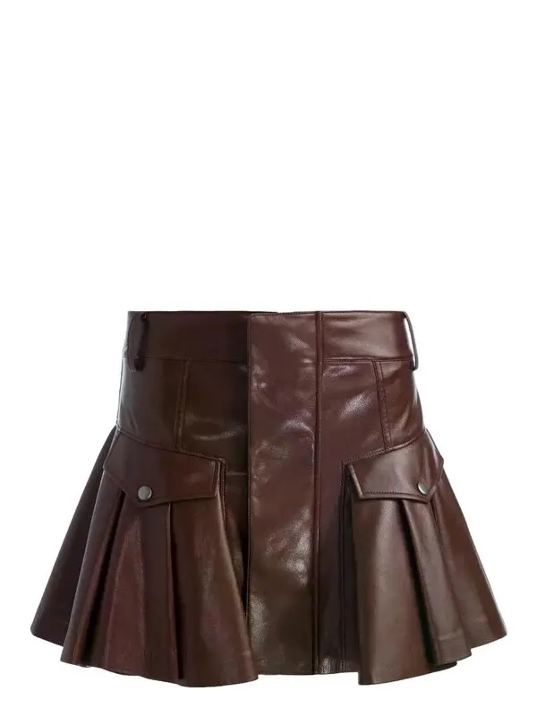 Alice + Olivia Trinity Ruffled Mini Skirt - Brown