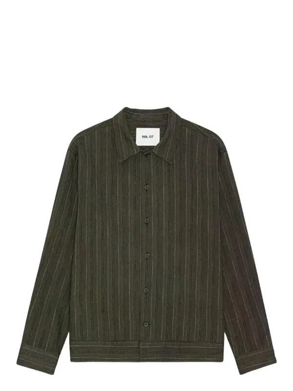 Nn07 Striped Reed Shirt - Green