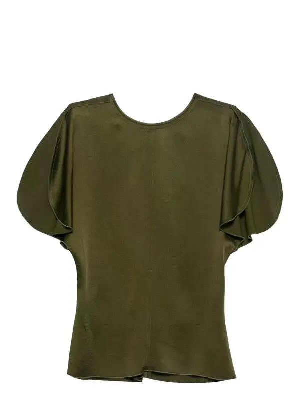 Victoria Beckham Bela Slit-sleeve Top - Green